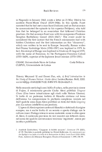 (PDF) Thierry Meynard SJ and Dawei Pan, eds, A Brief Introduction to ...