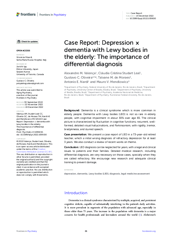 (PDF) Case Report: Depression × dementia with Lewy bodies in the ...