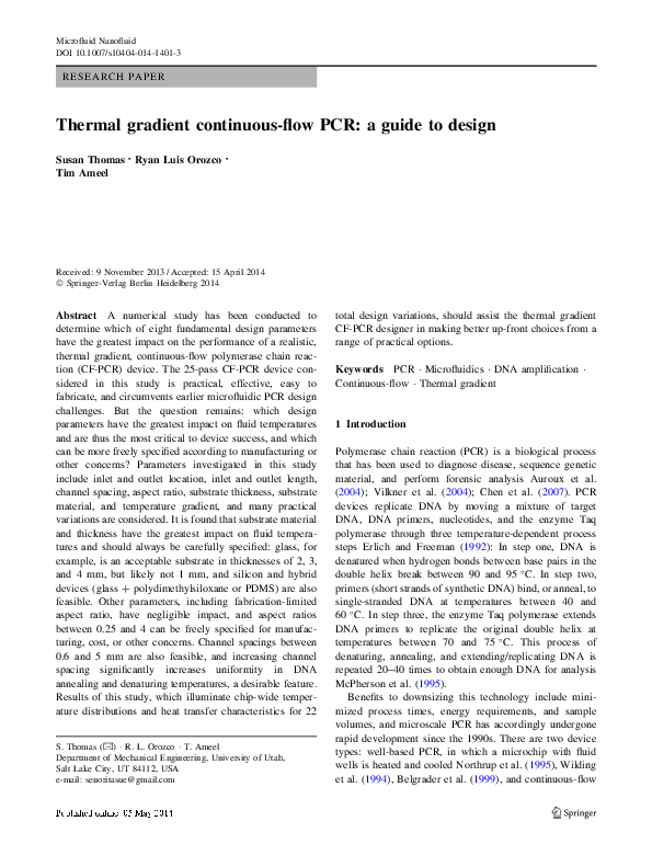 (PDF) Thermal gradient continuous-flow PCR: a guide to design