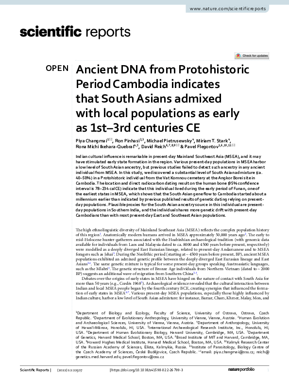 (PDF) Ancient DNA from Protohistoric Period Cambodia indicates that ...