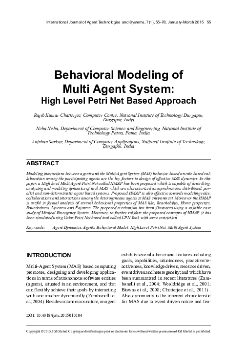 (PDF) Behavioral Modeling of Multi Agent System