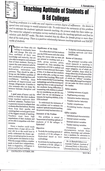 (PDF) Teaching Aptitude of Students of B Ed Colleges
