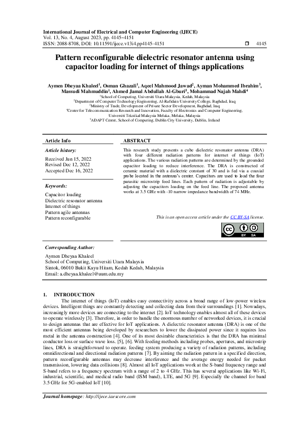 Pdf Pattern Reconfigurable Dielectric Resonator Antenna Using