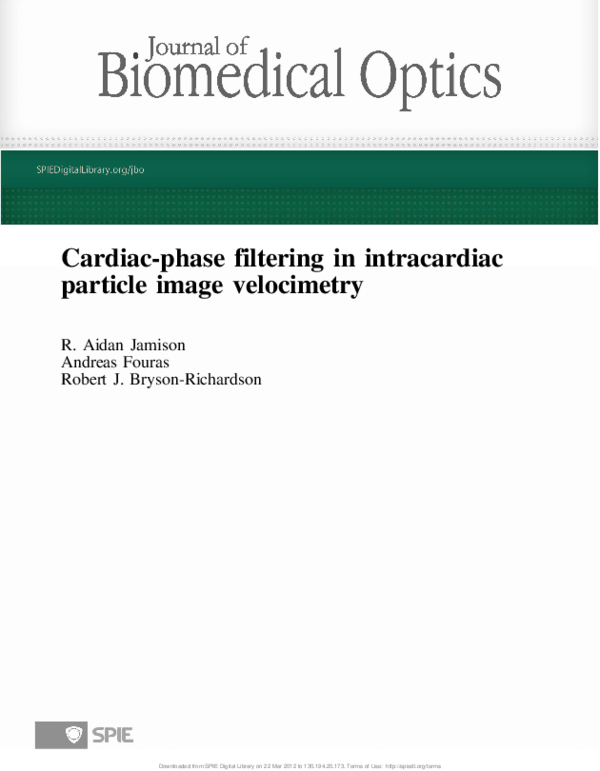 (PDF) Particle Image Velocimetry
