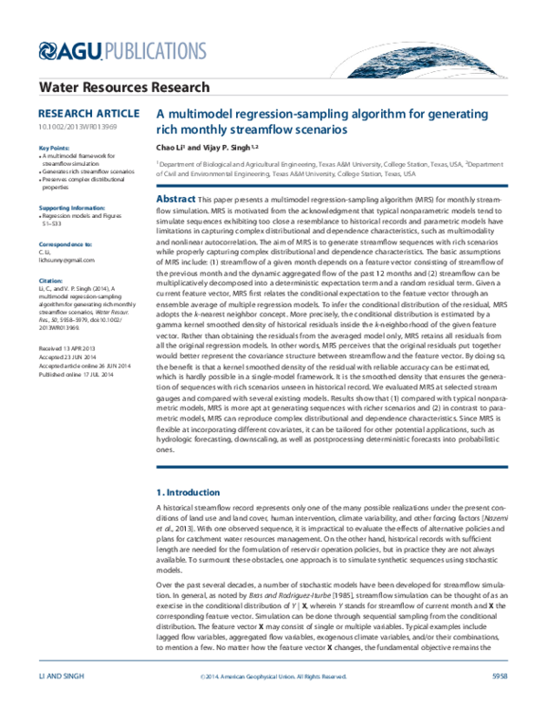 Pdf A Multimodel Regression Sampling Algorithm For Generating Rich