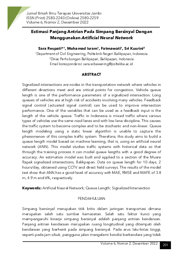 (PDF) Estimasi Panjang Antrian Pada Simpang Bersinyal Dengan ...