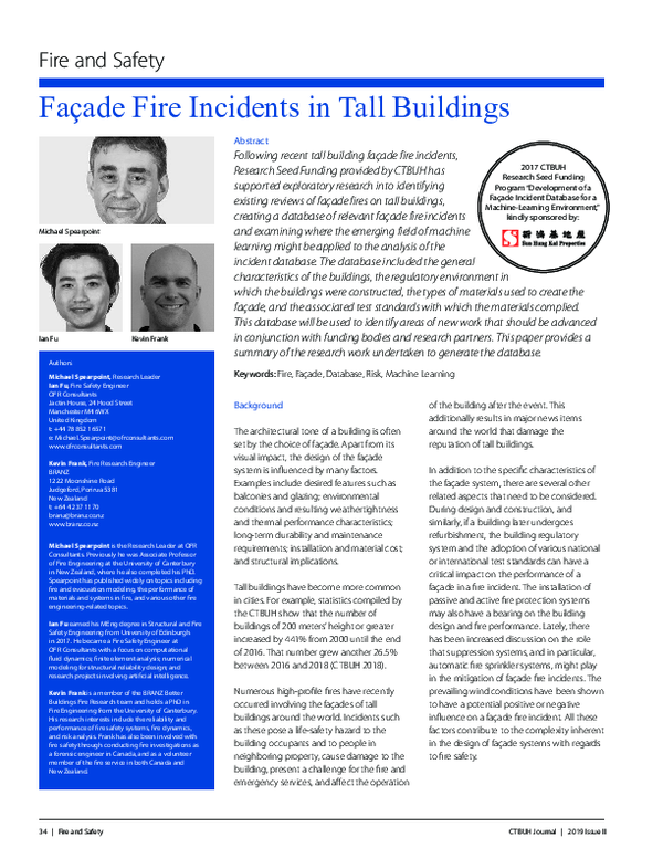 (PDF) Façade Fire Incidents in Tall Buildings Fire and Safety | Ian Fu ...