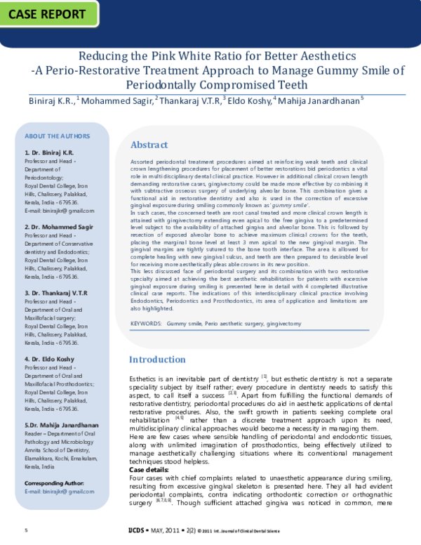 (PDF) Reducing The Pink White Ratio for Better Aesthetics-A Perio ...