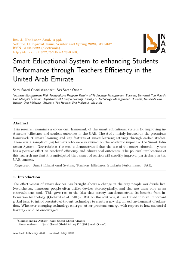 (PDF) Smart Educational System to enhancing Students Performance ...