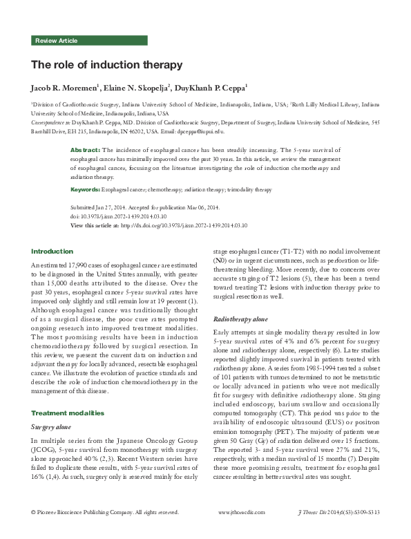 (PDF) The role of induction therapy