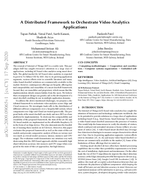 (PDF) A distributed framework to orchestrate video analytics across edge and cloud: a use case ...