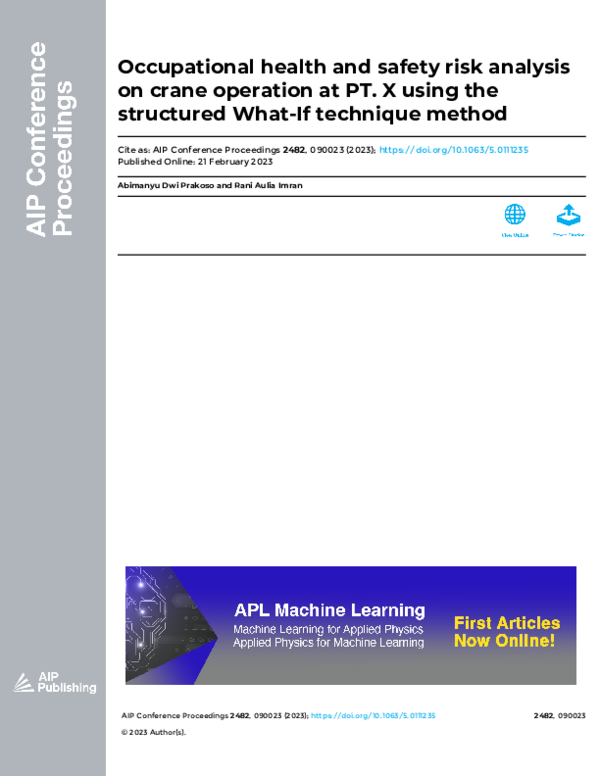 (PDF) Occupational health and safety risk analysis on crane operation ...
