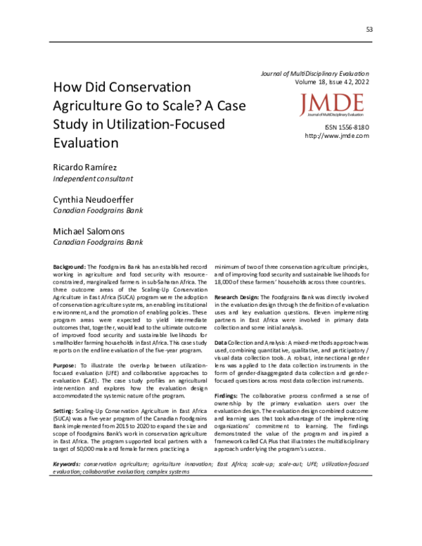 (PDF) How did conservation agriculture go to scale?