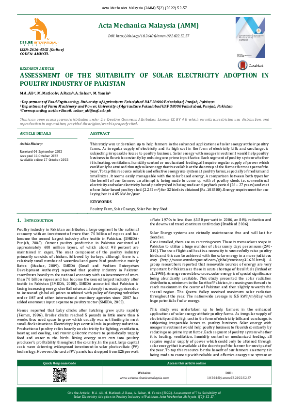 (PDF) Assessment of the Suitability of Solar Electricity Adoption in ...