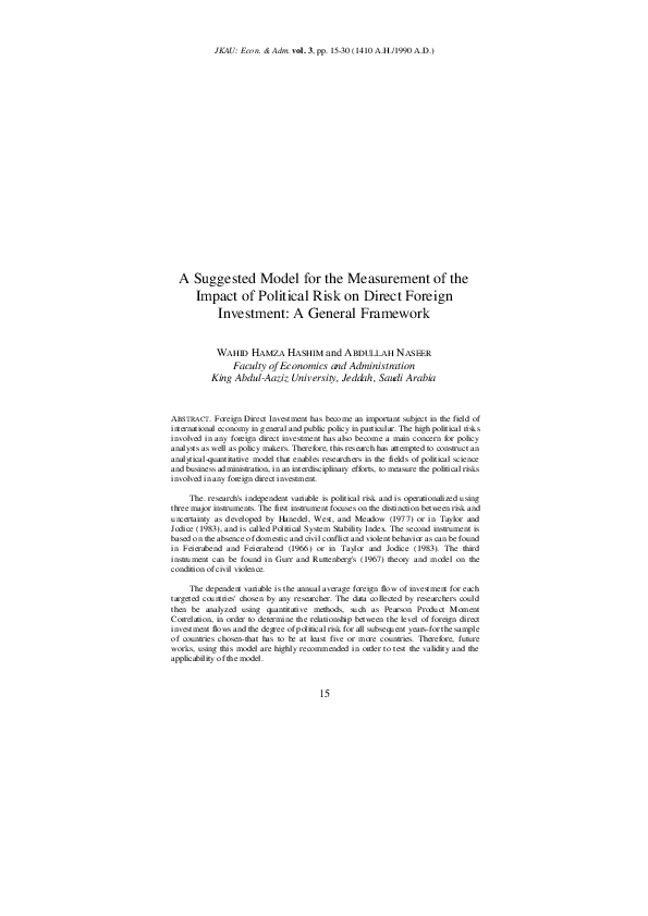 (PDF) A Suggested Model for the Measurement of the Impact of Political ...