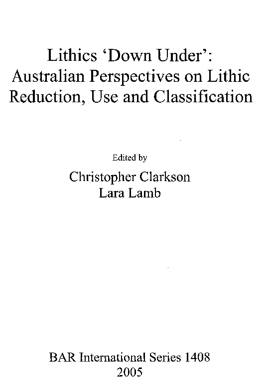 (PDF) Lithics ‘Down Under’: Australian Perspectives on Lithic Reduction ...