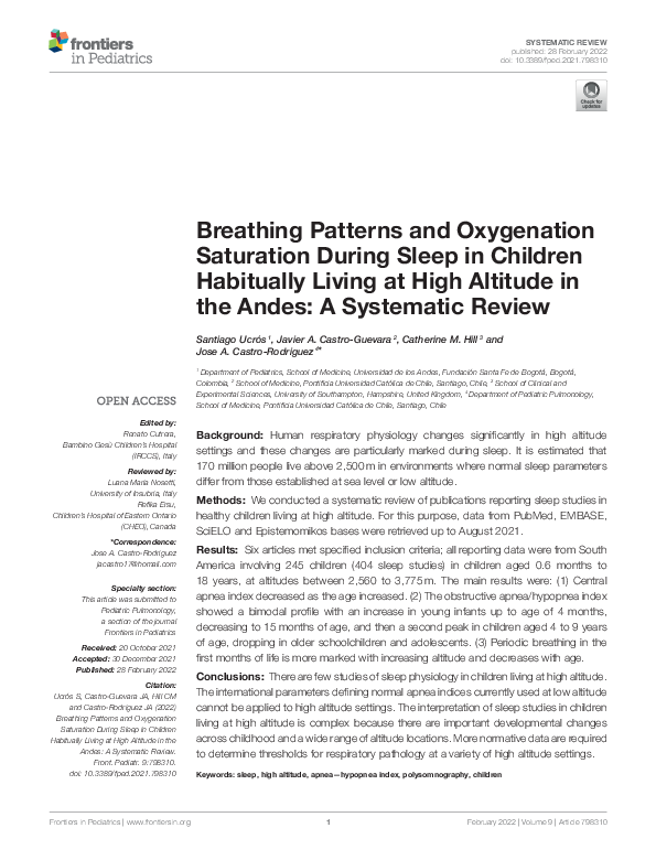 (PDF) Breathing Patterns and Oxygenation Saturation During Sleep in ...