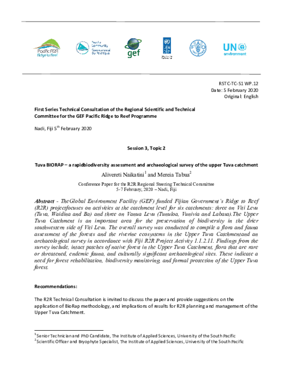 (PDF) Tuva BIORAP – archaeological survey