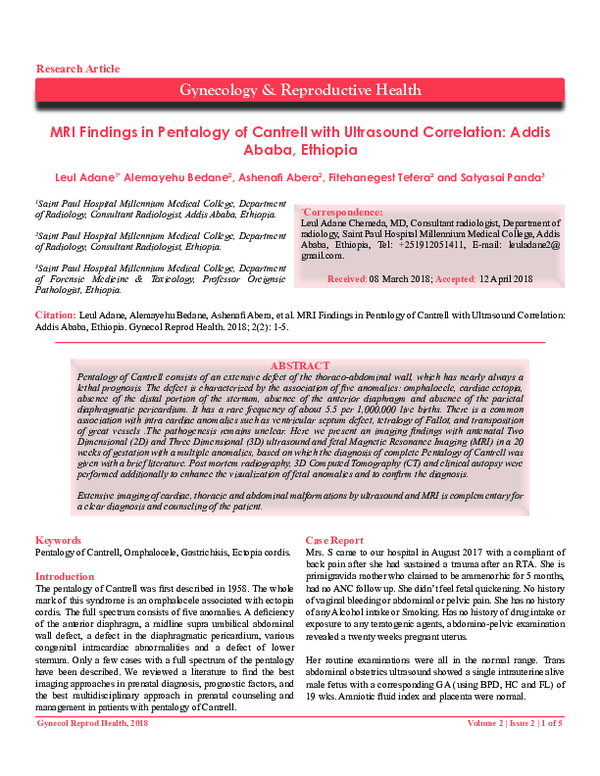 (PDF) MRI Findings in Pentalogy of Cantrell with Ultrasound Correlation ...
