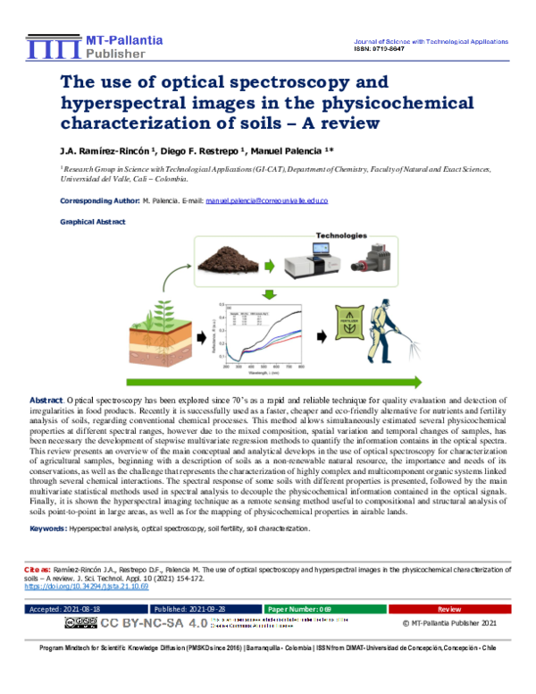 (PDF) The use of optical spectroscopy and hyperspectral images in the physicochemical ...