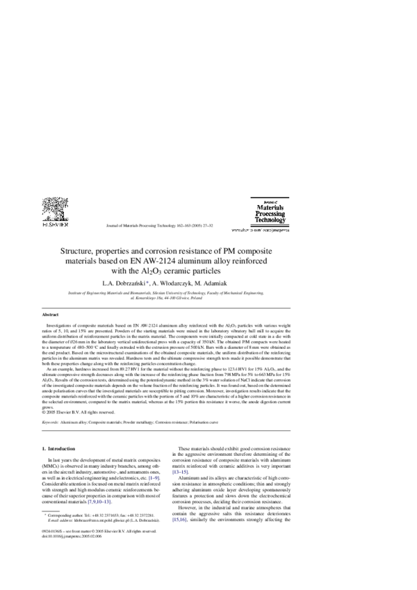 (PDF) Structure, properties and corrosion resistance of PM composite ...