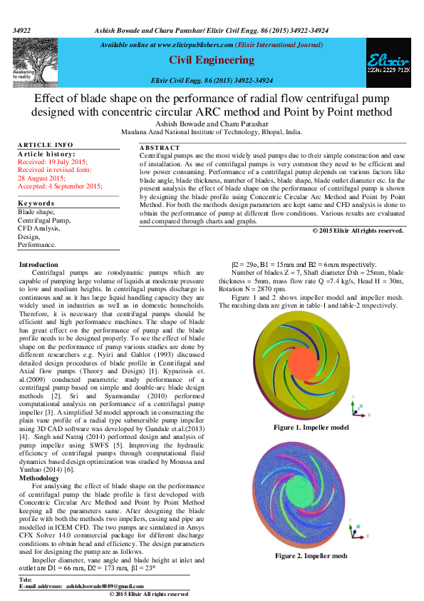 (PDF) Effect of blade shape on the performance of radial flow ...