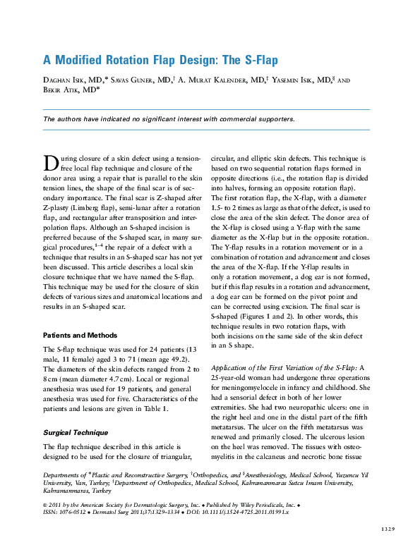 (PDF) A Modified Rotation Flap Design: The S-Flap