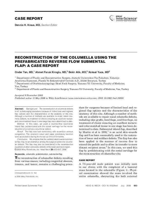 (PDF) Reconstruction of the columella using the prefabricated reverse ...