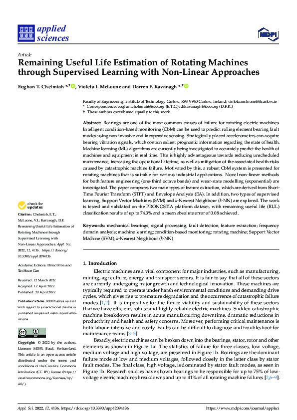 Pdf Remaining Useful Life Estimation Of Rotating Machines Through Supervised Learning With Non