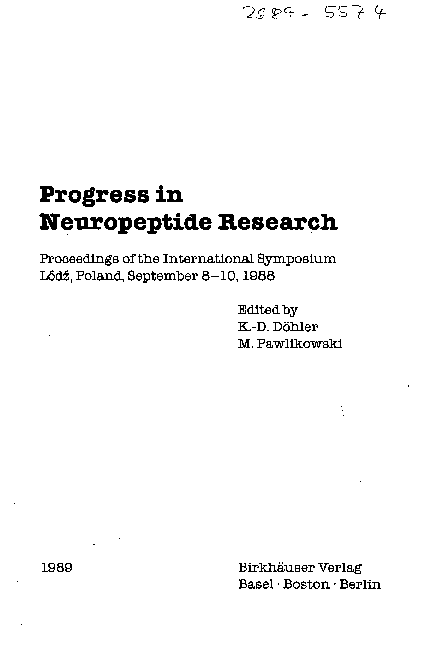 (PDF) Progress in Neuropeptide Research