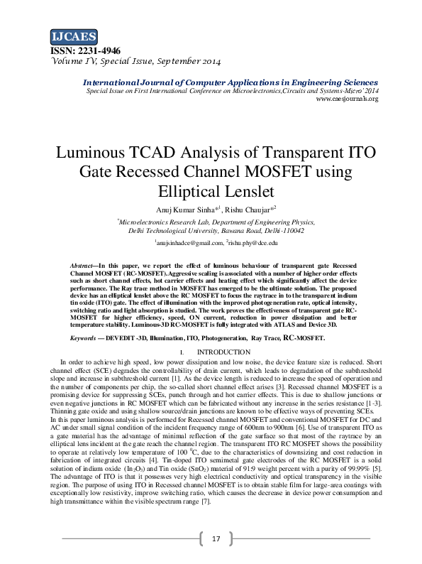 (PDF) Luminous TCAD Analysis of Transparent ITO Gate Recessed Channel MOSFET using Elliptical ...