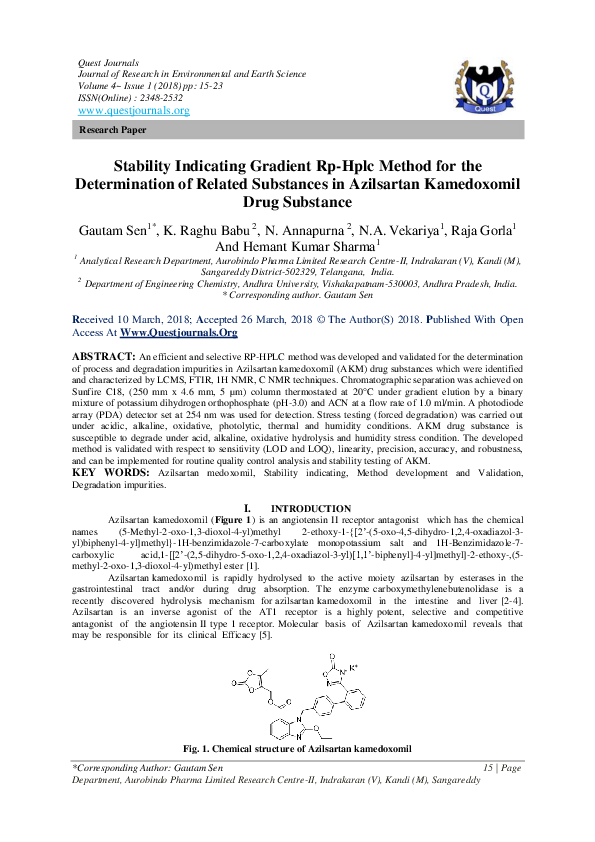 (PDF) Stability Indicating Gradient Rp-Hplc Method for the Determination of Related Substances ...