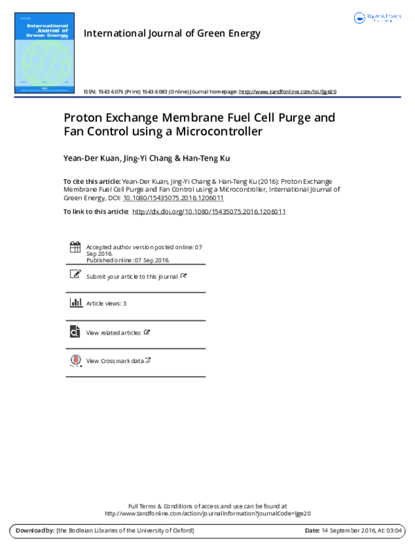 (PDF) Proton exchange membrane fuel cell purge and fan control using a microcontroller