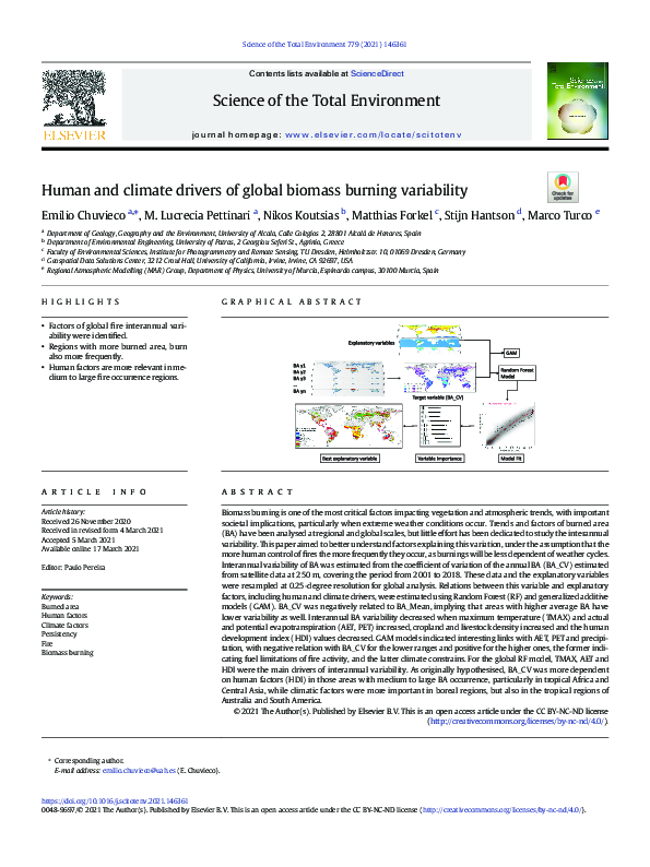 (PDF) Human and climate drivers of global biomass burning variability