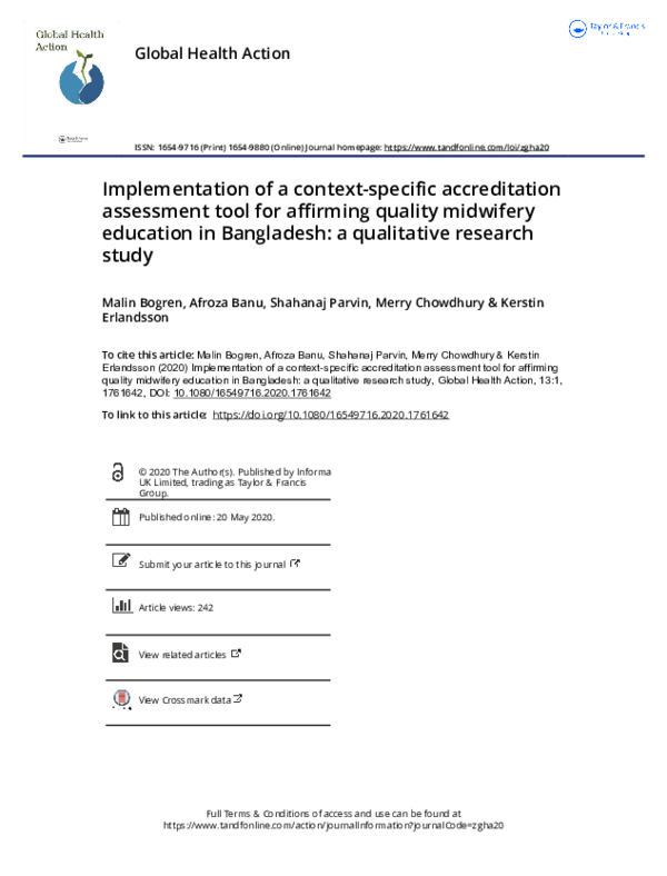 (PDF) Implementation of a context-specific accreditation assessment tool for affirming quality ...