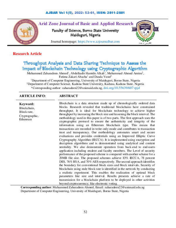 (PDF) Throughput Analysis and Data Sharing Technique to Assess the ...