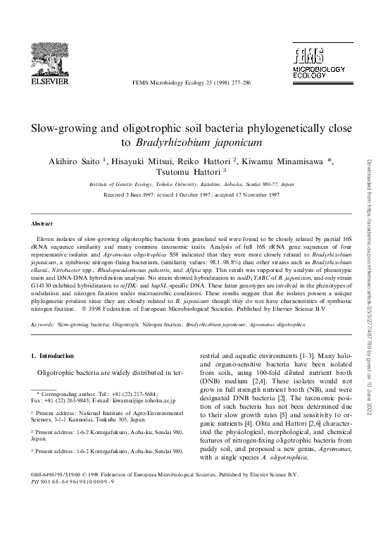 (PDF) Slow-growing and oligotrophic soil bacteria phylogenetically ...