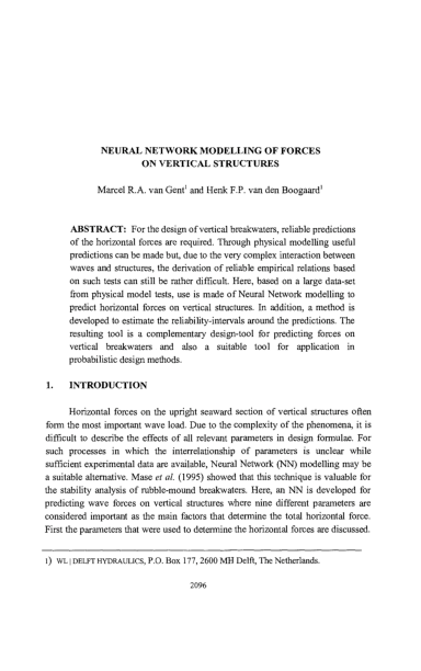 (PDF) Neural Network Modelling of Forces on Vertical Structures