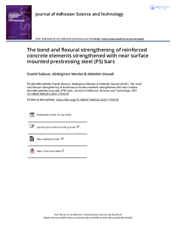 (PDF) The bond and flexural strengthening of reinforced concrete ...
