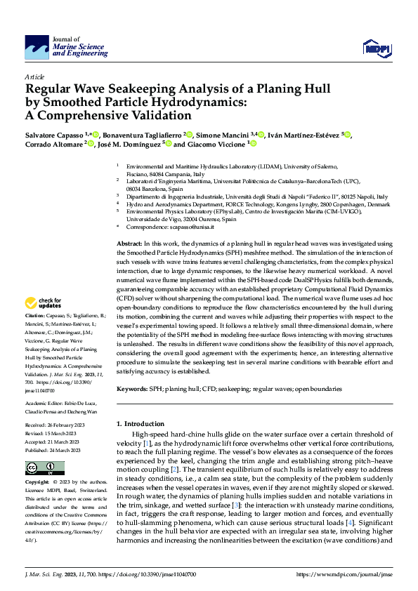(PDF) Regular Wave Seakeeping Analysis of a Planing Hull by Smoothed ...