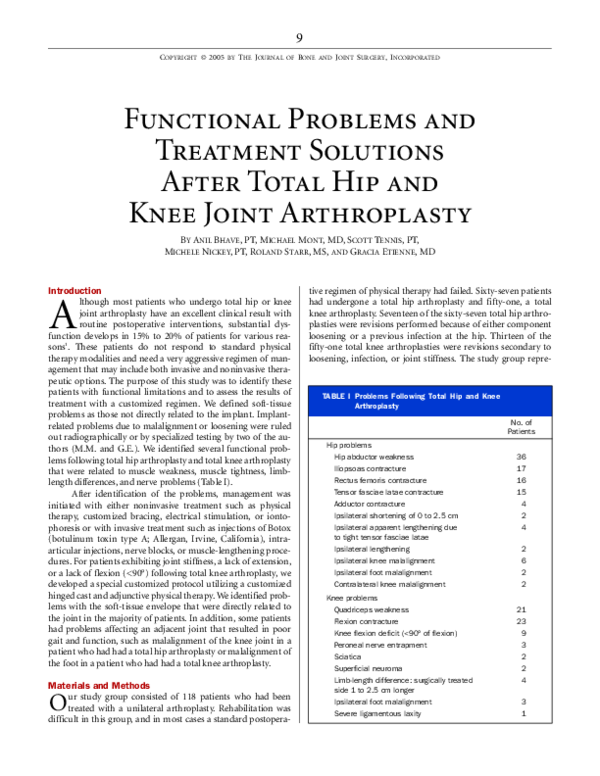 (PDF) Functional Problems and Treatment Solutions After Total Hip ...