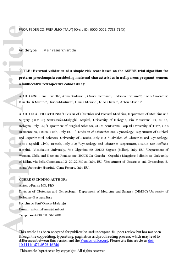 Pdf External Validation Of A Simple Risk Score Based On The Aspre