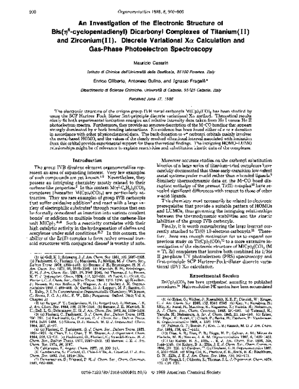(PDF) An investigation of the electronic structure of bis(.eta.5 ...