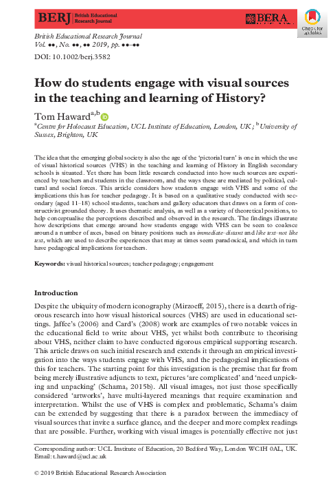 (PDF) How do students engage with visual sources in the teaching and ...