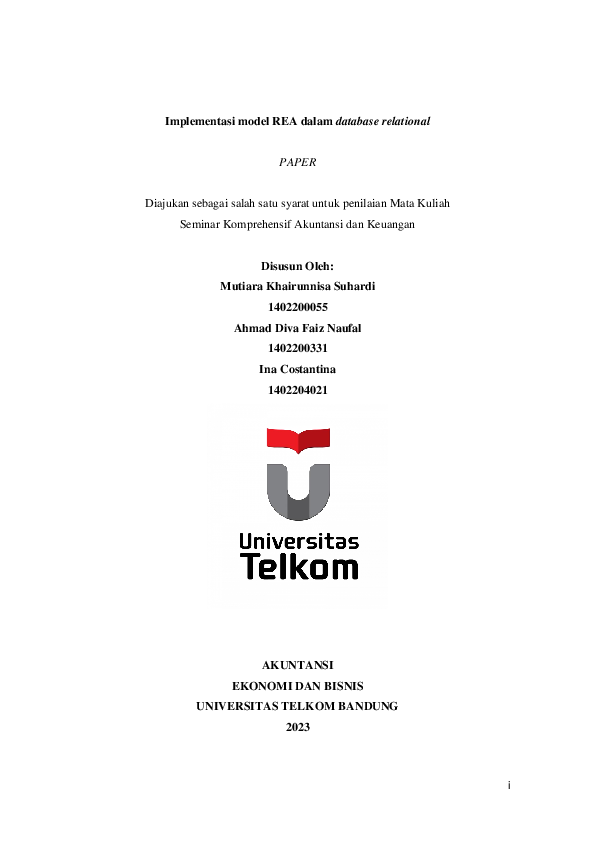 (PDF) Implementasi model REA dalam database relational