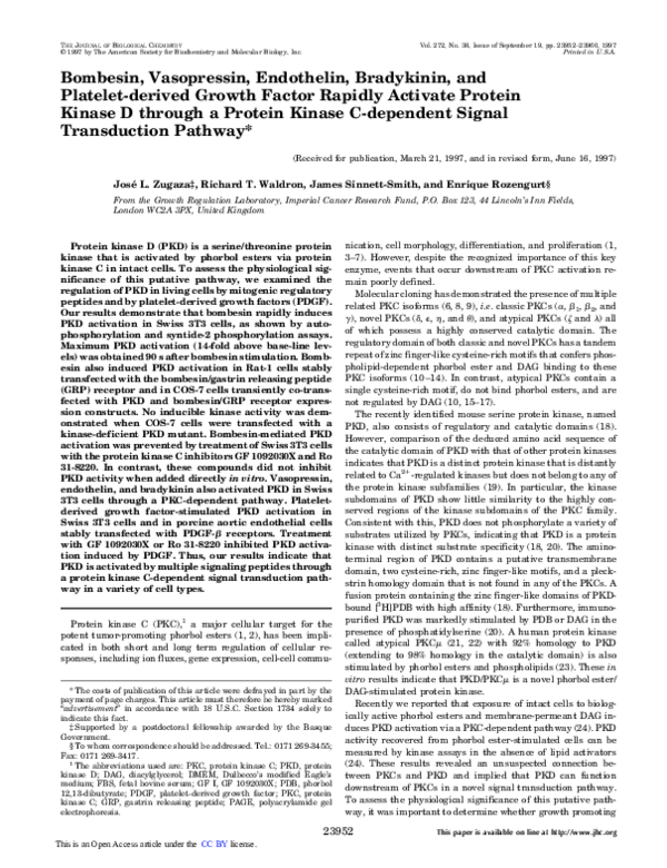 (PDF) Bombesin, Vasopressin, Endothelin, Bradykinin, and Platelet ...