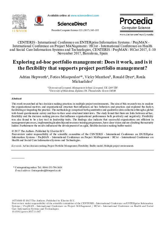 (PDF) Exploring ad-hoc portfolio management: Does it work, and is it ...