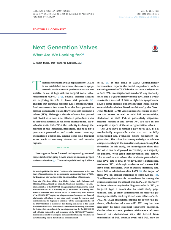 (PDF) Next Generation Valves