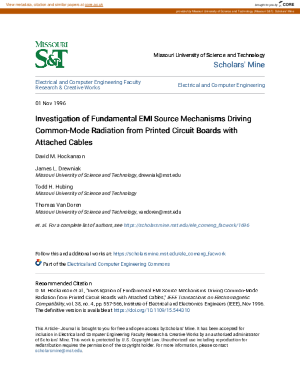 (PDF) Investigation of fundamental EMI source mechanisms driving common ...