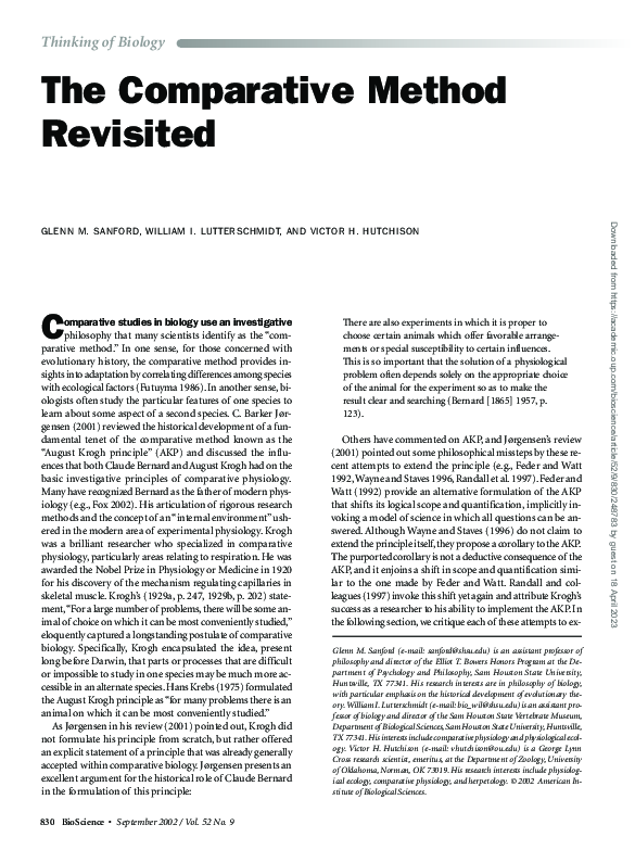 (PDF) The Comparative Method Revisited